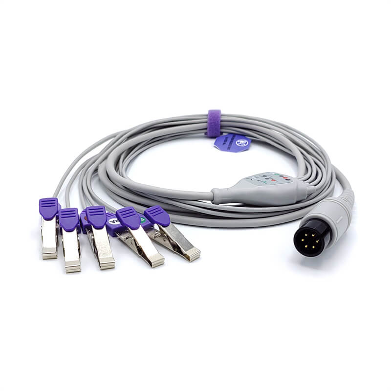 Veterinary ECG Cable 5 lead with Clip for Contec Patient Monitor CMS60 ...