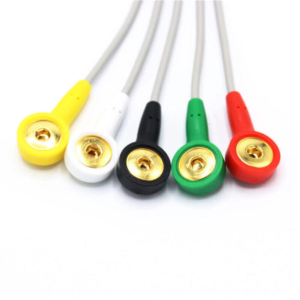 Compatible Medtronic-Physio Control ECG Cable 5 Leads IEC 4.0 Snap Rou ...