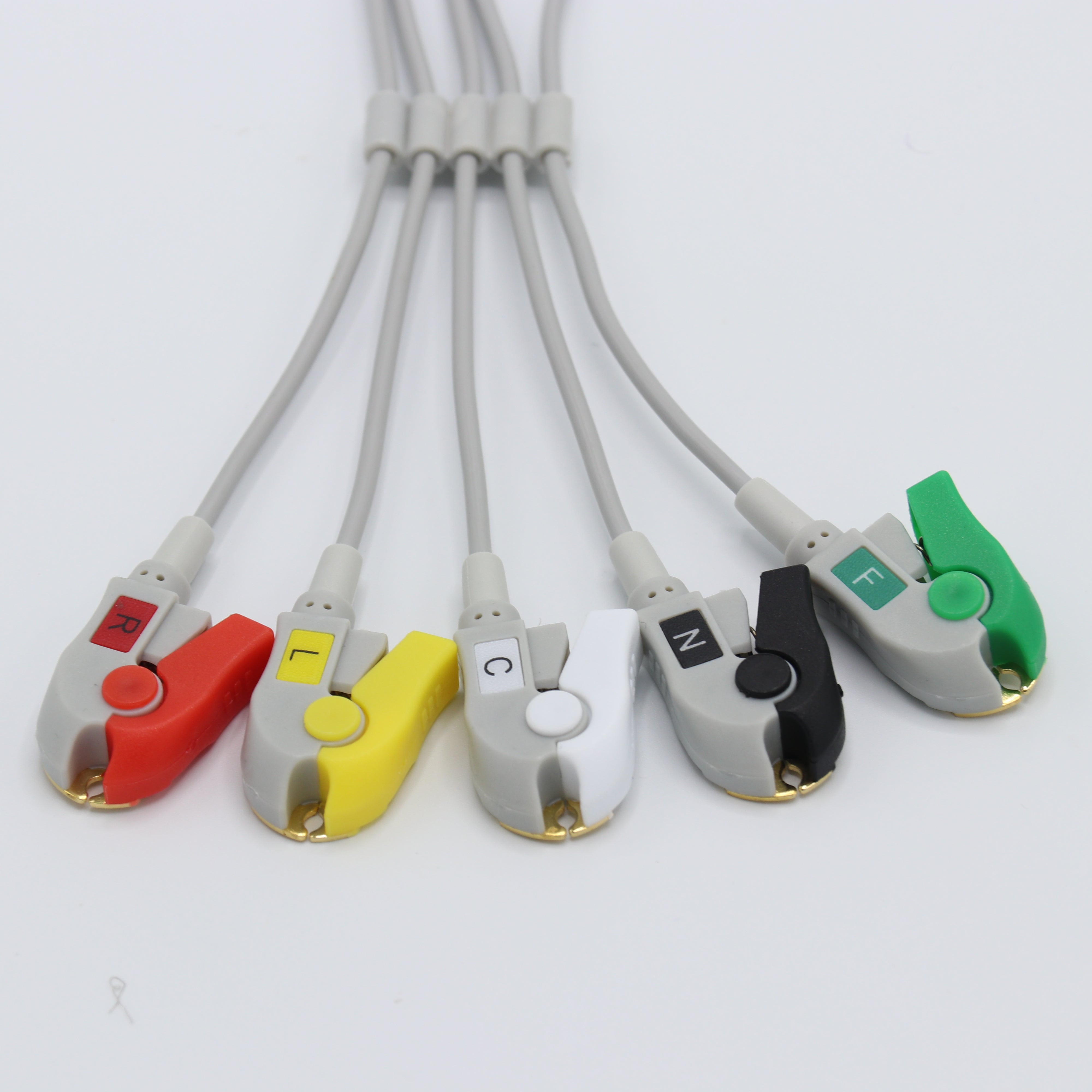Compatible Philips ECG Cable 5 Leadwires 8 pin Pinch/Grabber IEC Europ ...