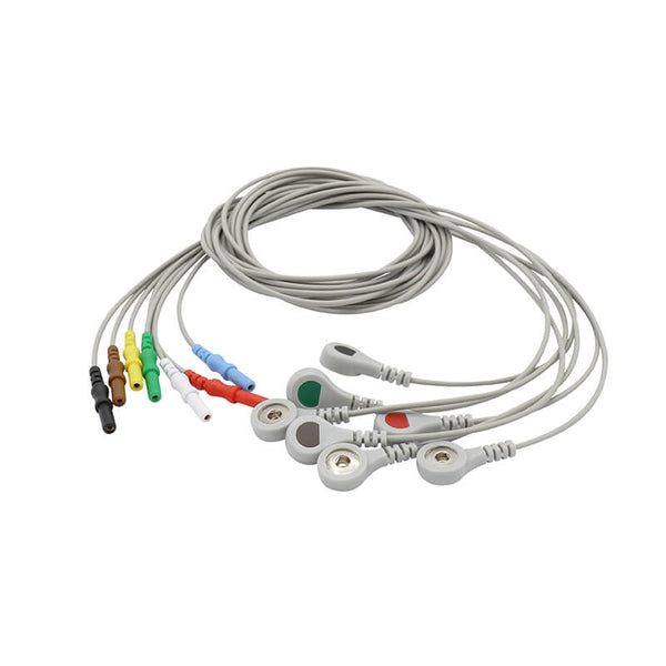New DIN 1.5 ECG Lead Wire 7 Leads AHA/ IEC Snap Connector - sinokmed
