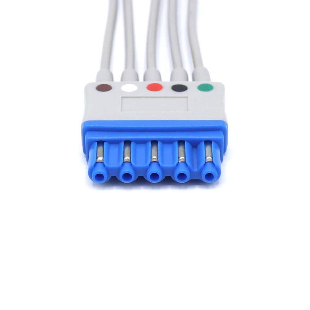 Compatible Philips M1968A 989803125841 ECG 5 Leadwires AHA Pinch/Grabb ...