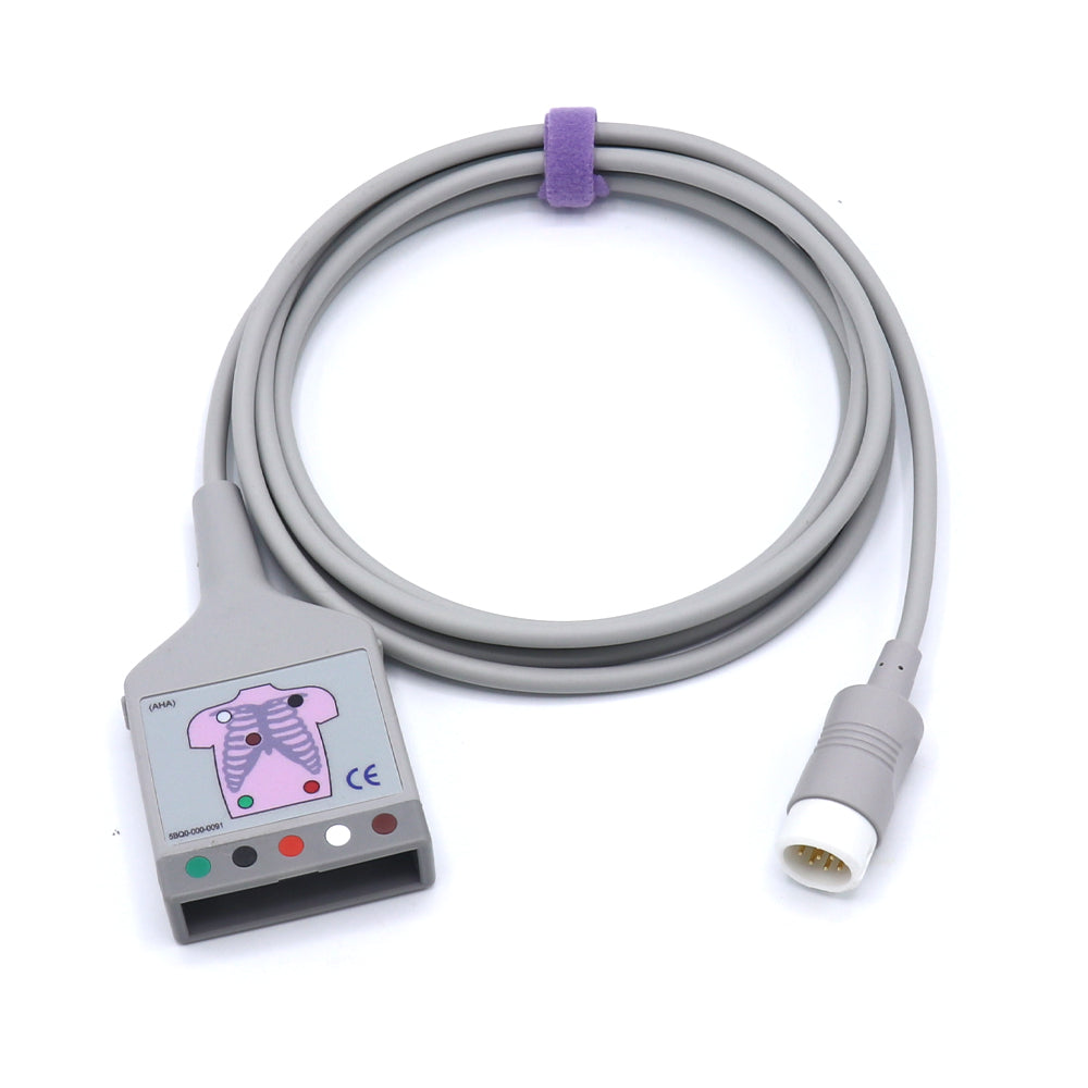 Compatible Philips ECG Trunk Cable M1520A 5 Lead to 12Pin Connector AH ...