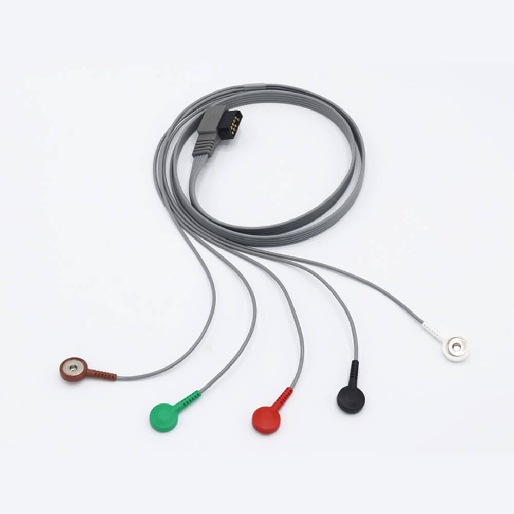 Compatible Philips M4725A Holter ECG 5 Leadwires Zymed DigiTrak-Plus A ...
