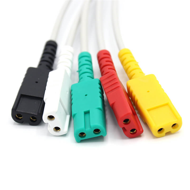 Compatible AAMI ECG 5 lead wire IEC European Standard LL style Pinch/G ...