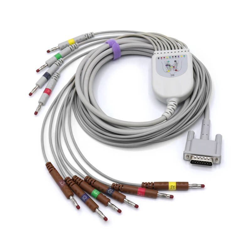 Compatible Philips M3703C EKG Cable 10 Leads Wires IEC Banana 4.0mm Eu ...