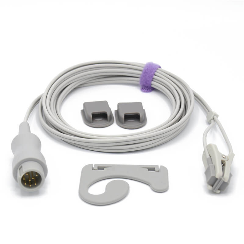 Compatible Mindray Spo2 Sensor Ear Clip Nellcor Oximax 9.8 ft 8 Pins C ...
