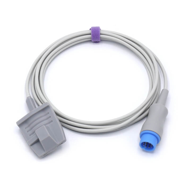 Compatible Biolight SpO2 Sensor Adult Finger Soft 9.8 ft 9 Pins Connec ...