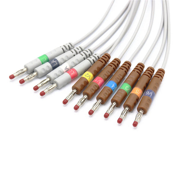 Compatible Kenz 10 Leads Wires AHA Banana Cardioline EKG Cable 16 male ...